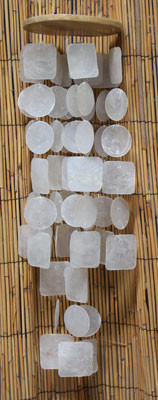 White Circle & Square Capiz Shell Chimes - Coastal Wind Chimes ...