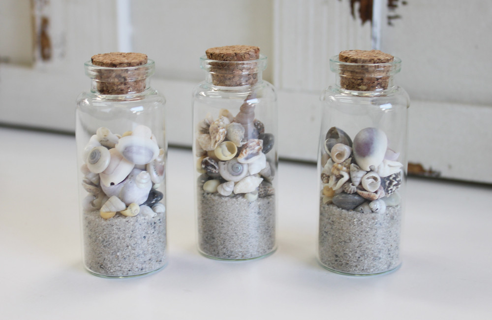 Natural Sand & Seashells Beach Bottles - Party Favors - Coastal Wedding ...