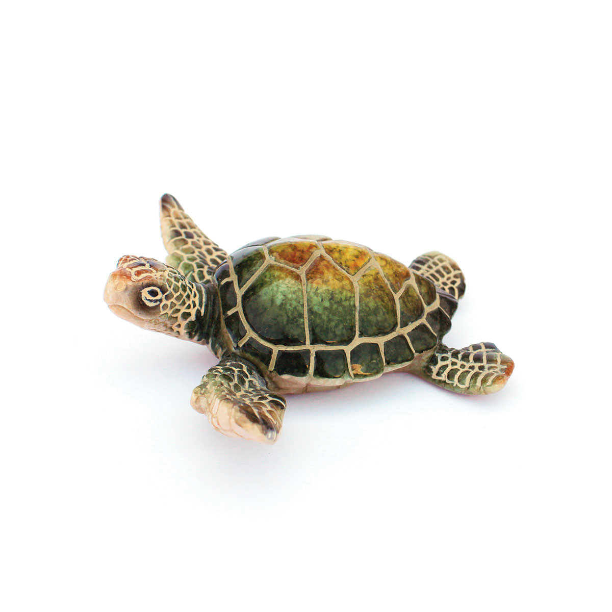 3.5" Green Resin Sea Turtle Figurine - Nautical Sea Decor - California ...