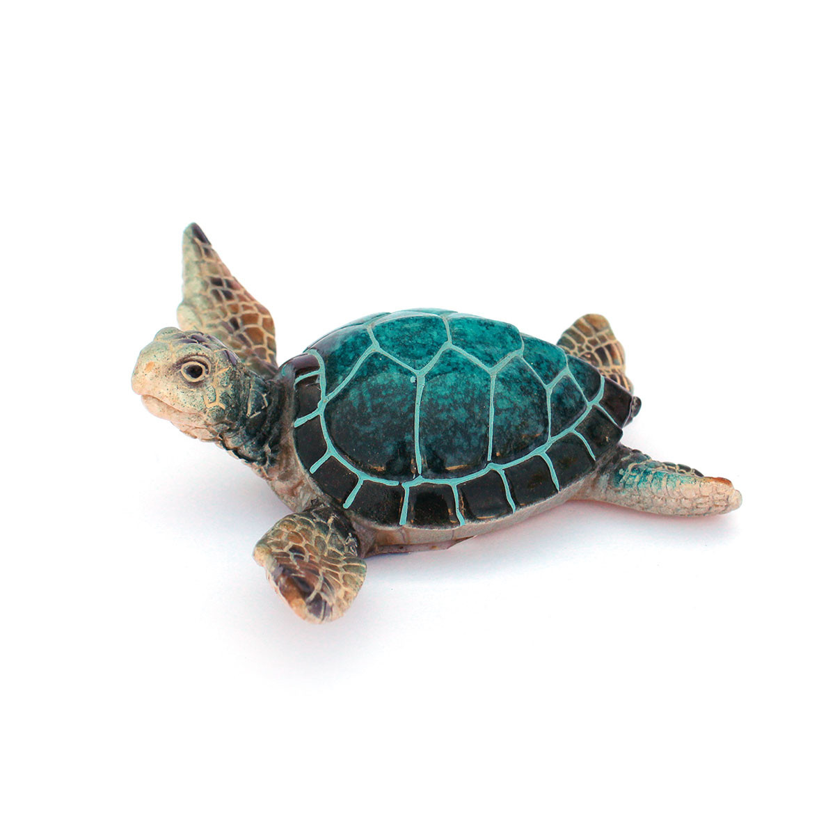 4.25" Blue Resin Sea Turtle Figurine - Nautical Sea Decor - California ...