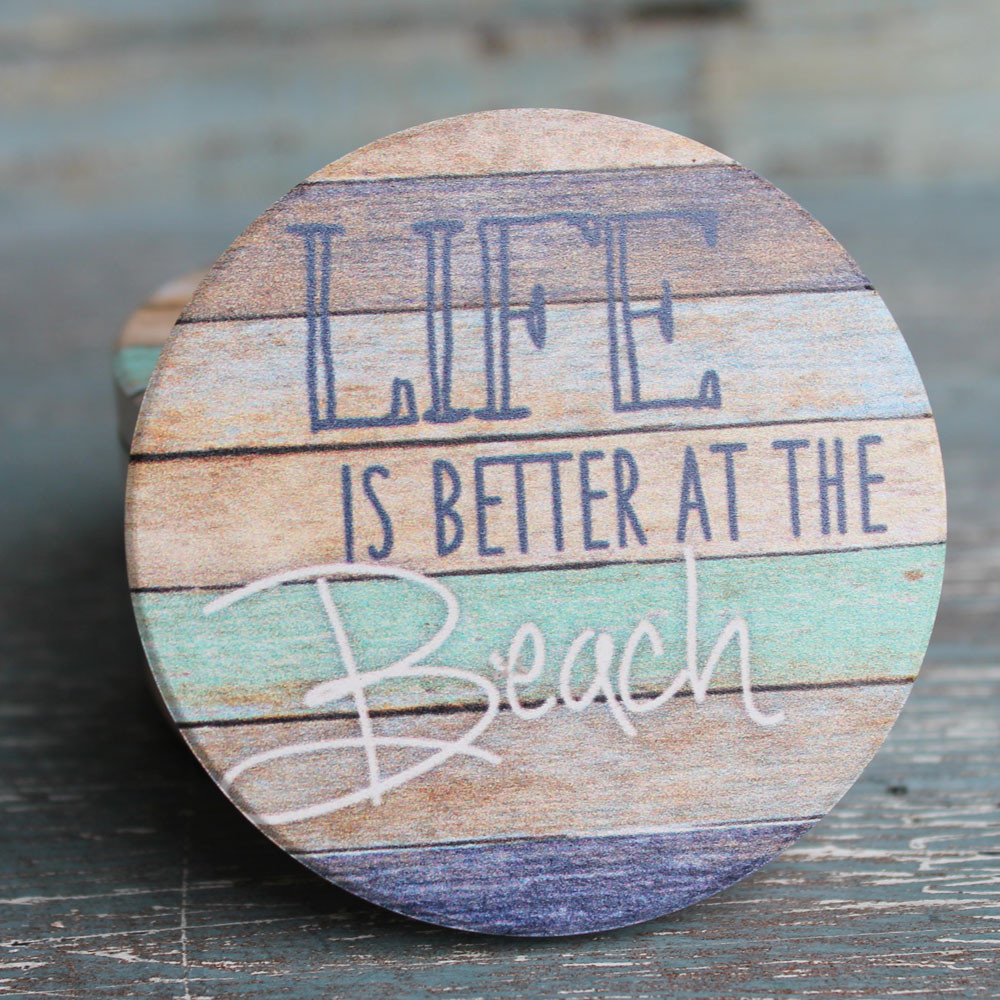 Life is Better at the Beach Absorbent Beverage Coaster - Beach Cottage ...