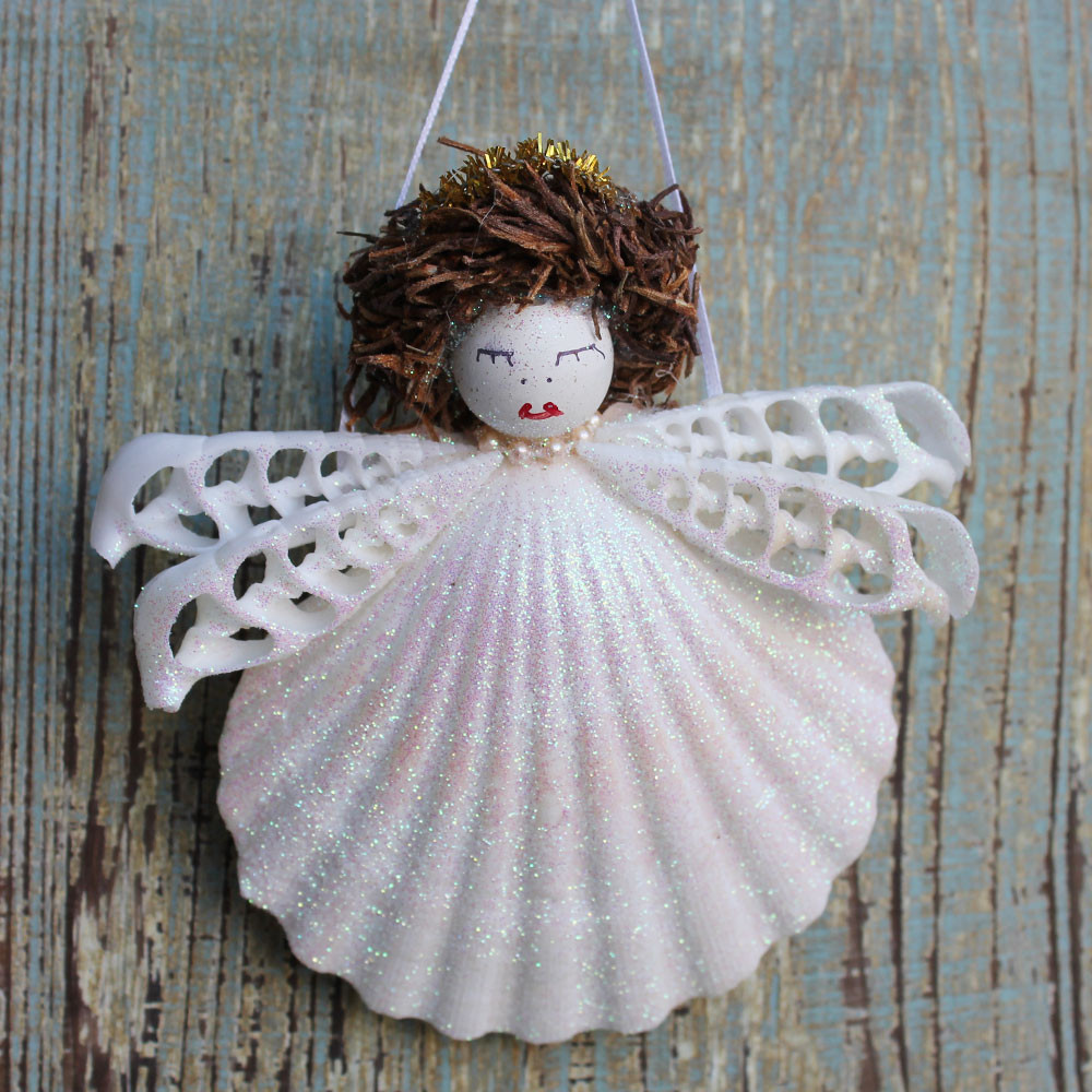 Handmade Angel Seashell Christmas Ornaments - Made by California ...