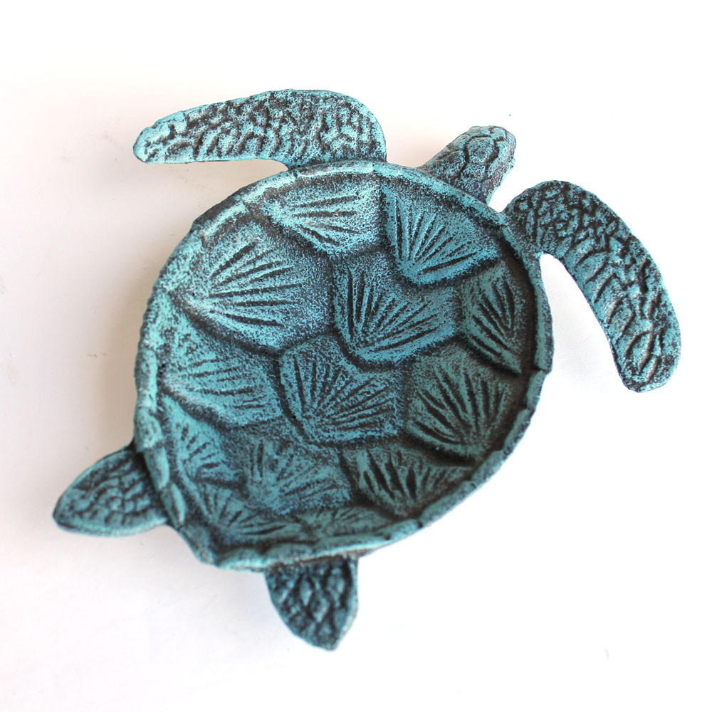 Sea Turtle Cast Iron Dish - Tropical Kitchen Decor - California Seashell Co