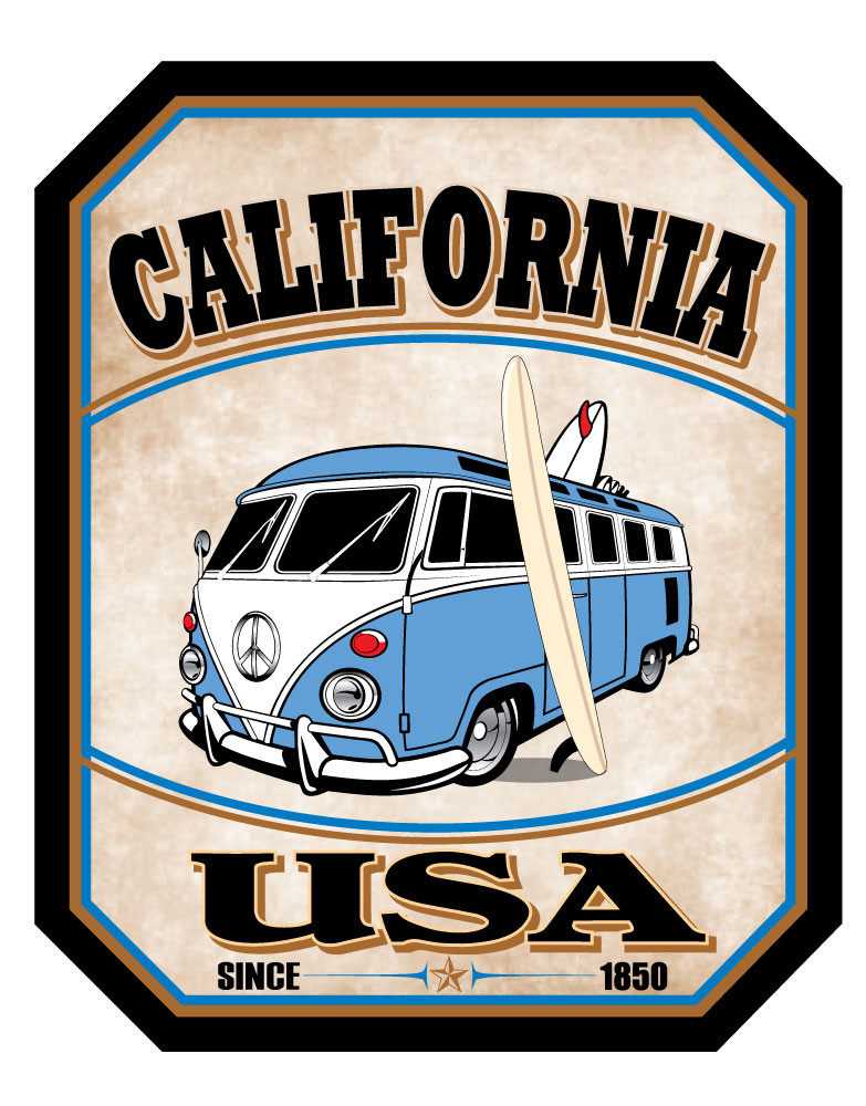 California Bus View Sticker - 1 Dozen - California Seashell Company Retail