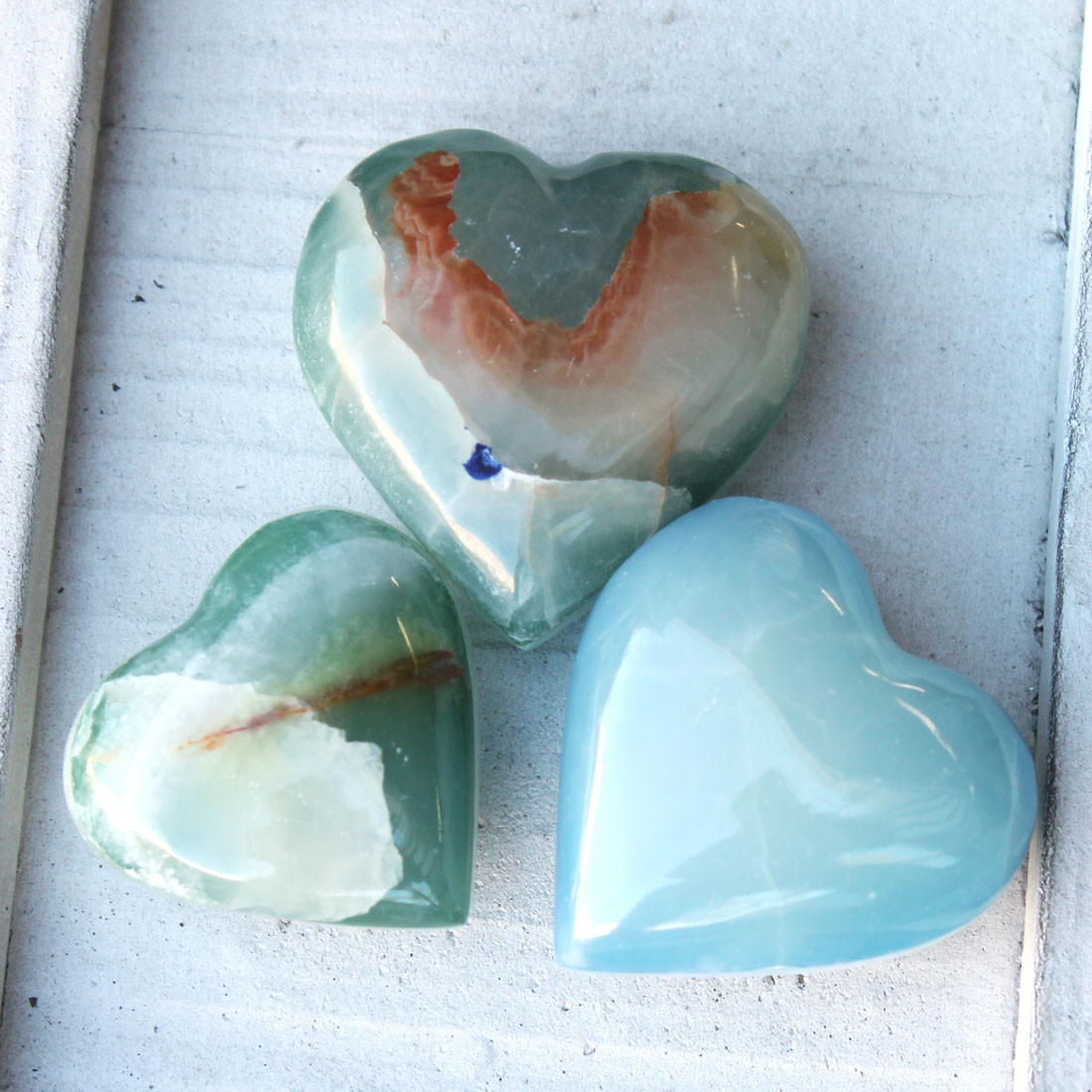 Small Light Blue Glass Hearts - Beach Wedding & Party Favors ...