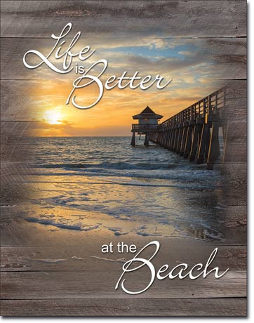 Beach & Surf Themed Metal Signs - The California Seashell Company