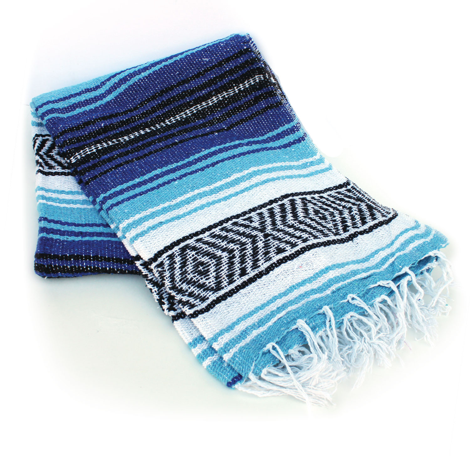 Cobalt & Light BLue Throw Blanket - Mexican Beach Blanket - California ...