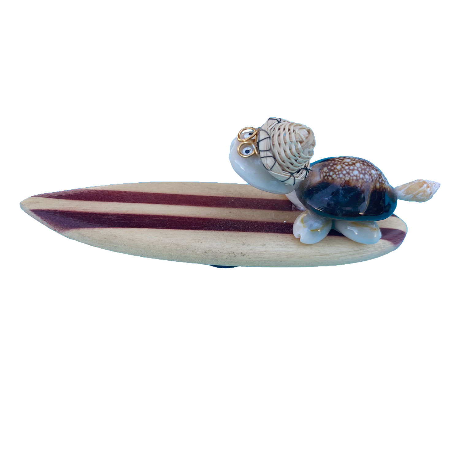 Large Surfin Turtle with Color Surfboard - Sea Shell Novelty - Beach ...
