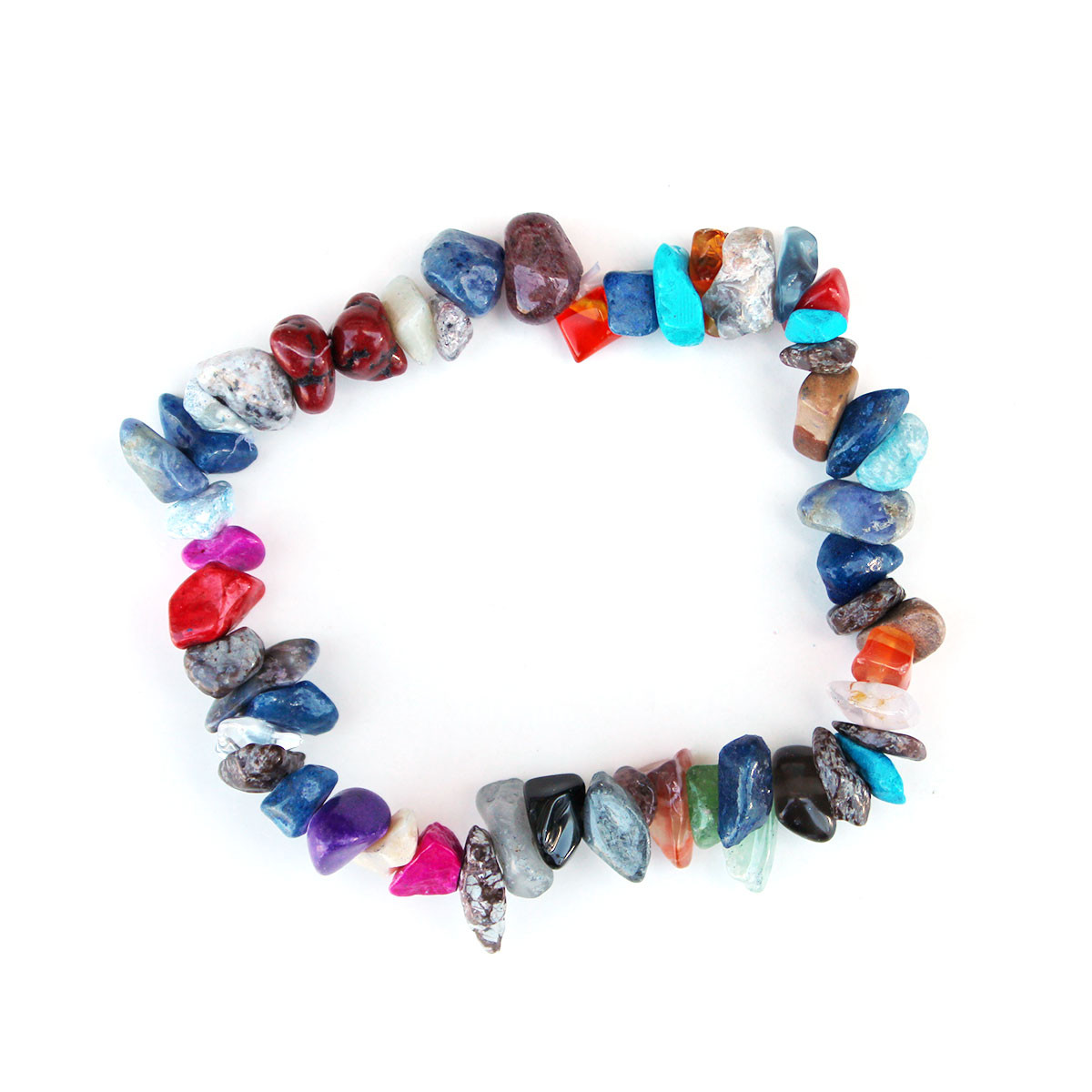 Multi-Color Gemstone Chip Bracelet - Chakra Jewelry - California ...