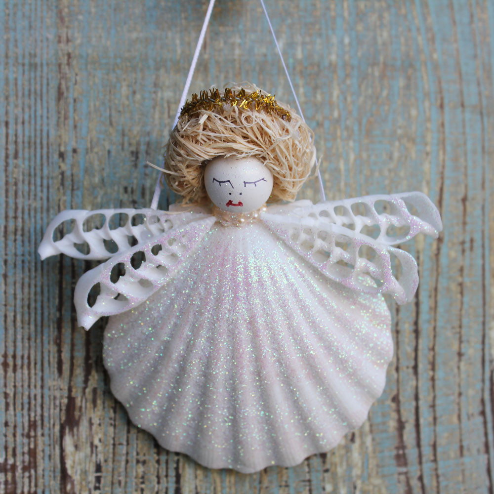 Handmade Angel Seashell Christmas Ornaments - Made by California ...