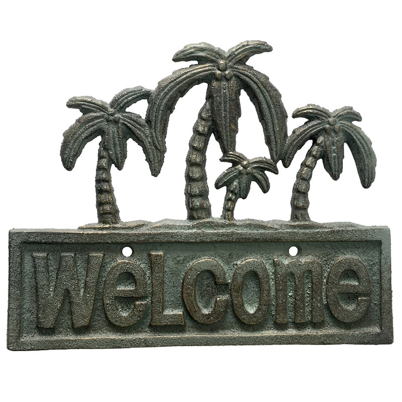 Seashell Welcome Iron Plaque - Tropical Wall Decor - California ...
