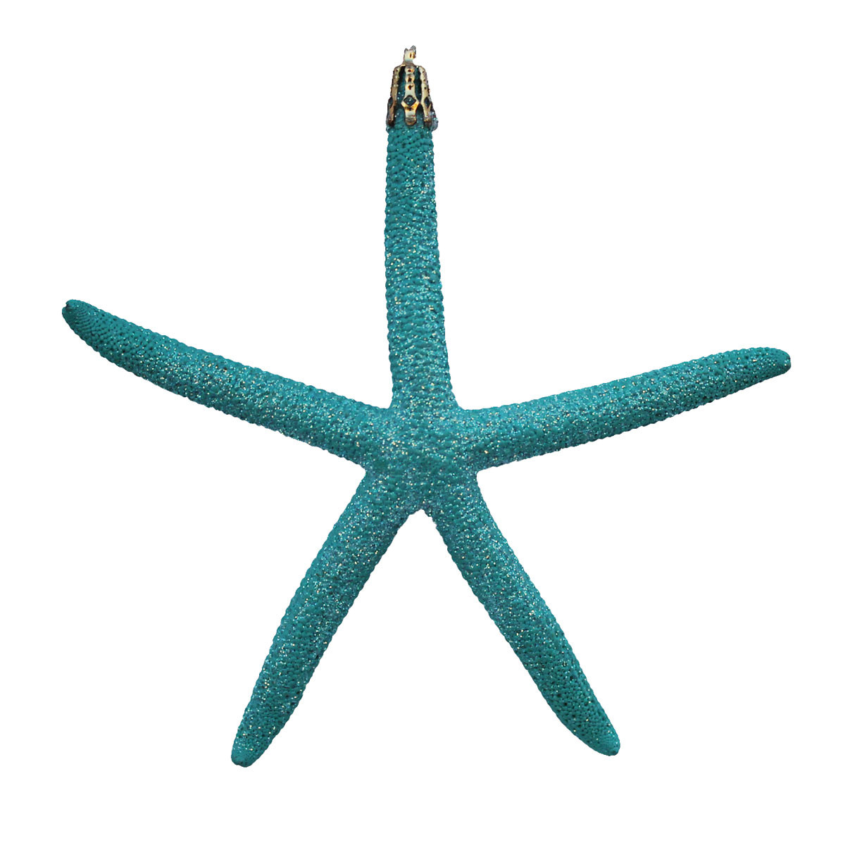 Large Aqua Finger Starfish Glitter Seashell Ornament - Christmas Tree ...