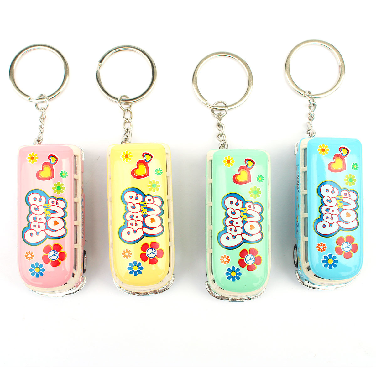 Keychains - 1962 VW Classic Bus Hippie Die Cast Car - 1:64 Scale - 1 ...