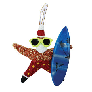 Beach Santa Claus Ornaments - The California Seashell Company