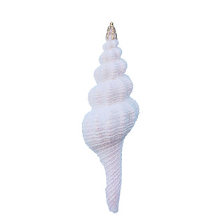 Large White Spindle Glitter Seashell Ornament - Christmas Tree ...