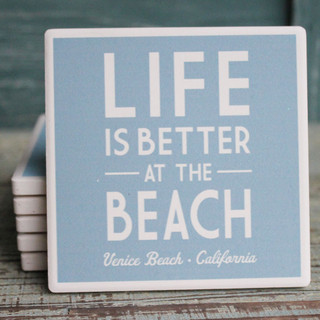 Life is Better at the Beach Absorbent Beverage Coaster - Beach Cottage ...