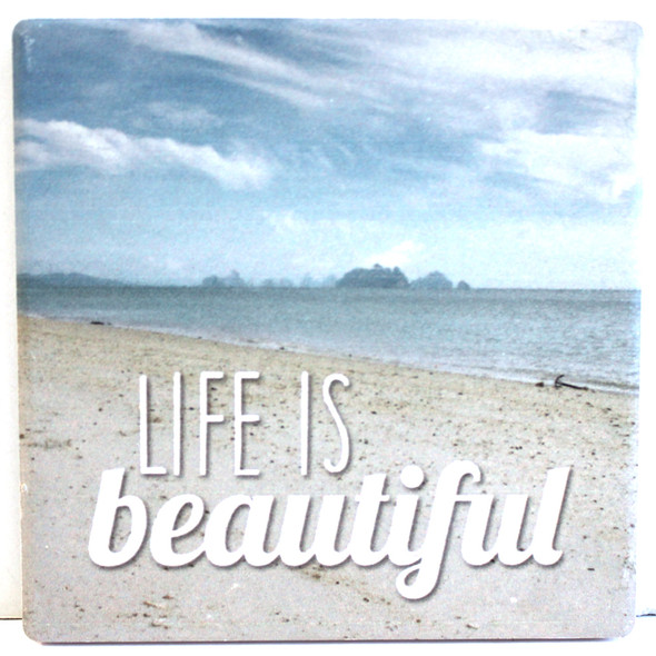 Life is Better at the Beach Absorbent Beverage Coaster - Beach Cottage ...