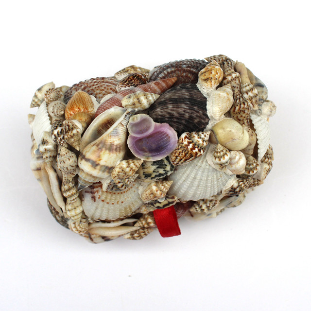 Tiny Seashell Treasure Chest - Shell Jewelry Box - Beach Wedding or ...