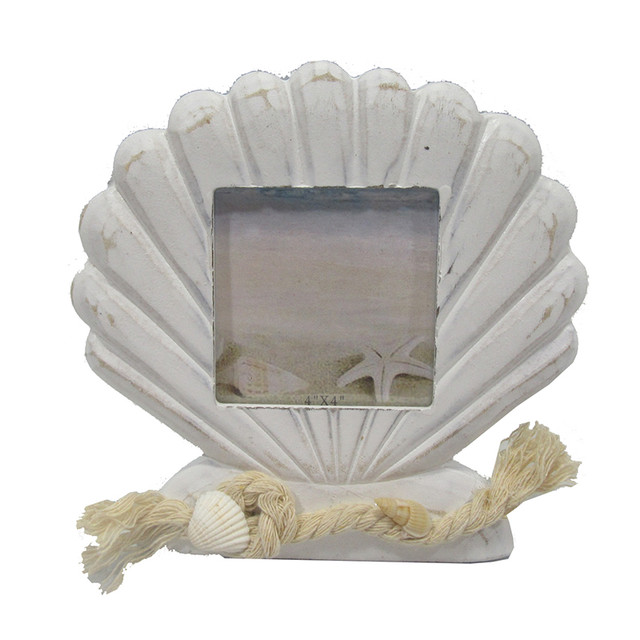 Rope 4x6 Scallop Shell Frame - Set of 2 - California Seashell Company ...