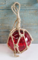 Red Glass Float with Rope - Nautical Themed Decor - Coastal Christmas ...