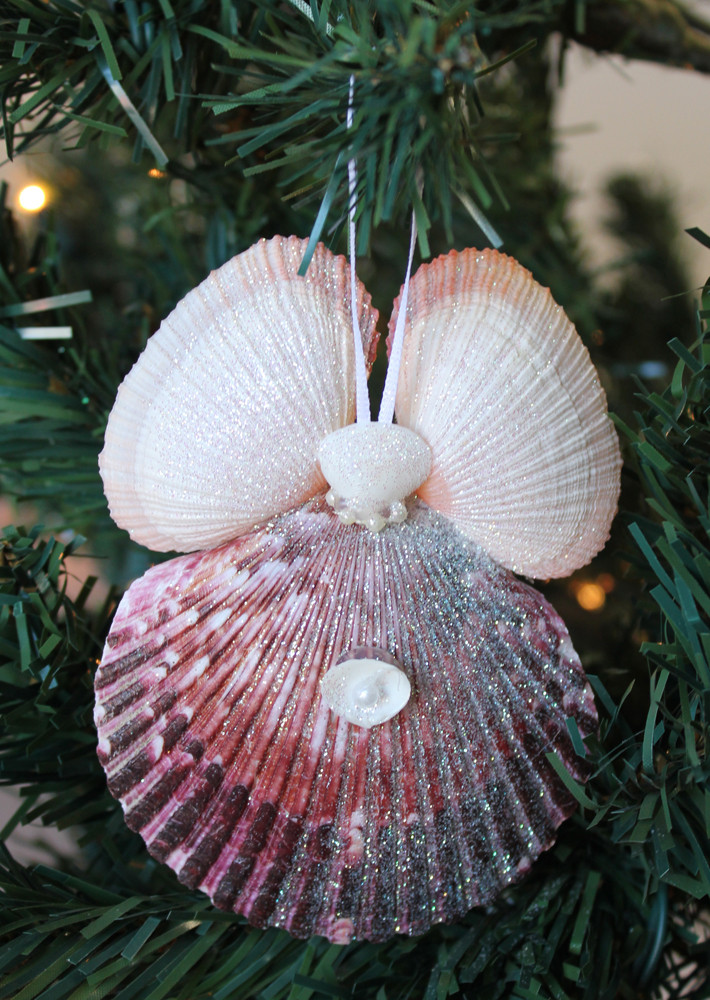 Handmade Angel Seashell Christmas Ornaments - Made by California ...