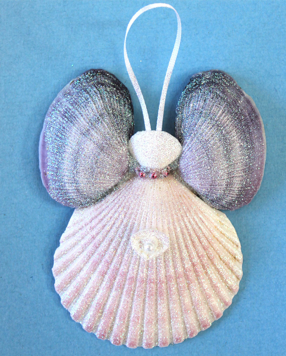 Handmade Angel Seashell Christmas Ornaments - Made by California ...