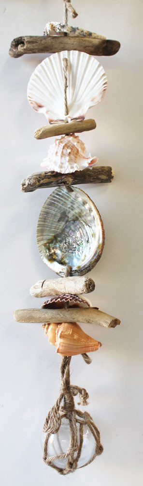 Teal Nautical Float Driftwood and Shell Garland - Handmade Shell Crafts ...