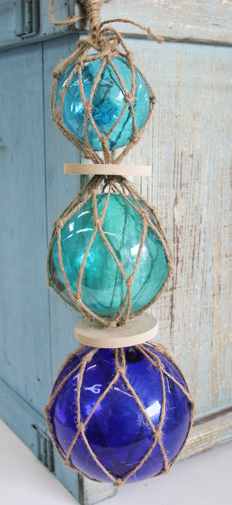 Triple Glass Floats with Rope - Nautical Themed Decor - California ...