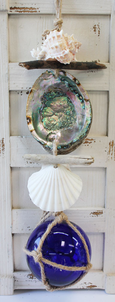 Short Light Blue 5" Nautical Float Driftwood and Shell Garland ...