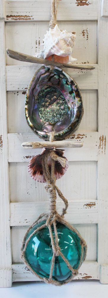 Short Dark Blue 5" Nautical Float Driftwood and Shell Garland ...