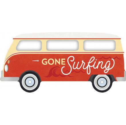 Gone Surfing VW Bus Wood Sign - Surf Decor - California Seashell Company