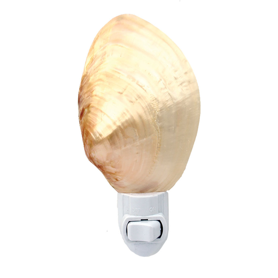 Polished Oyster Shell Night Light - Nautical Bathroom Decor ...