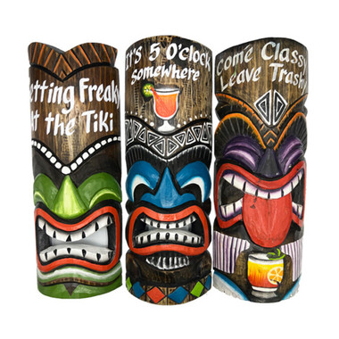 Tiki Masks with Sayings- Tropical Tiki Decor - California Seashell Co