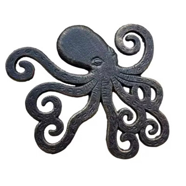 Rust Octopus Cast Iron Trivet - Nautical Kitchen Decor - California ...