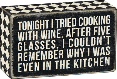 Cooking with Wine - Food & Drink Wood Block Sign - Primitives by Kathy ...