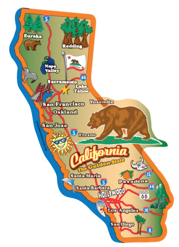 California Map Sticker - 1 Dozen - California Seashell Company Retail