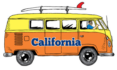 California Bus Sticker - 1 Dozen - California Seashell Company Retail