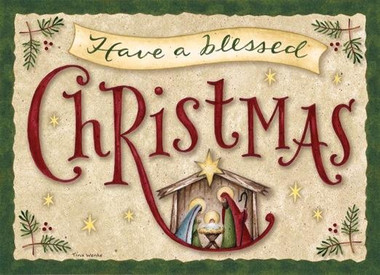 Have a Blessed Christmas Holiday Cards - Coastal Christmas Stationery ...