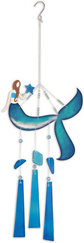 Mermaid Wind Chime - Nautical Garden Patio Decor - California Seashell ...