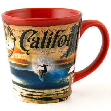 Ceramic 12 oz California Beach Scene Mug - CA Souvenir - California ...