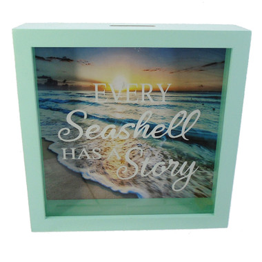Aqua Seashell Collection Box - Coastal Decor - California Seashell Co