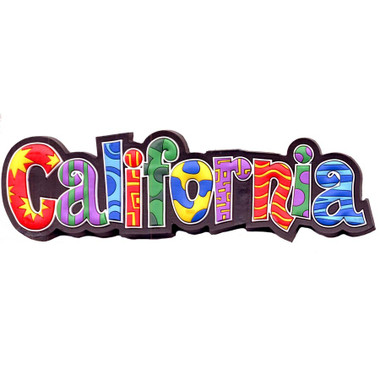 California Word PVC Magnet - California Seashell Company Retail