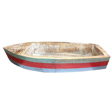20" Wood Striped Boat Tray - California Seashell Company Retail