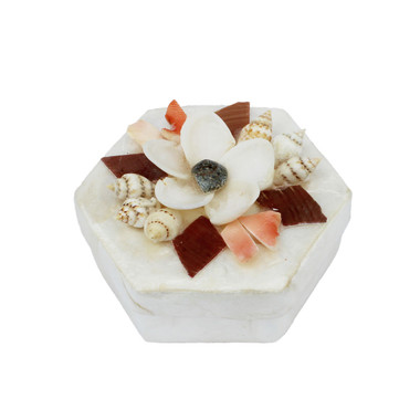 Hexagon Capiz Shell Boxes - Wedding Decor - Party Favors - California Seashell Co