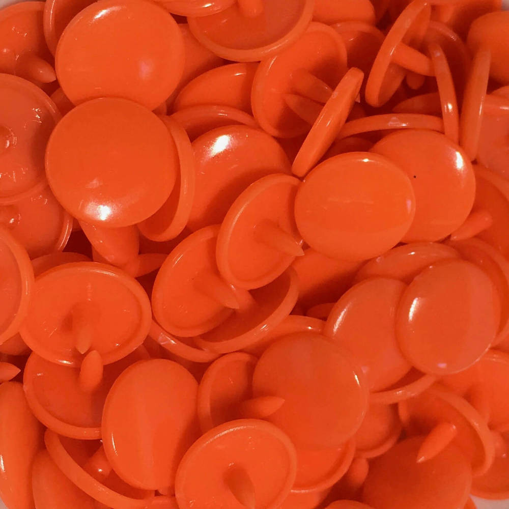 BRIGHT ORANGE 100 Sets (size 20) - Snaps Australia