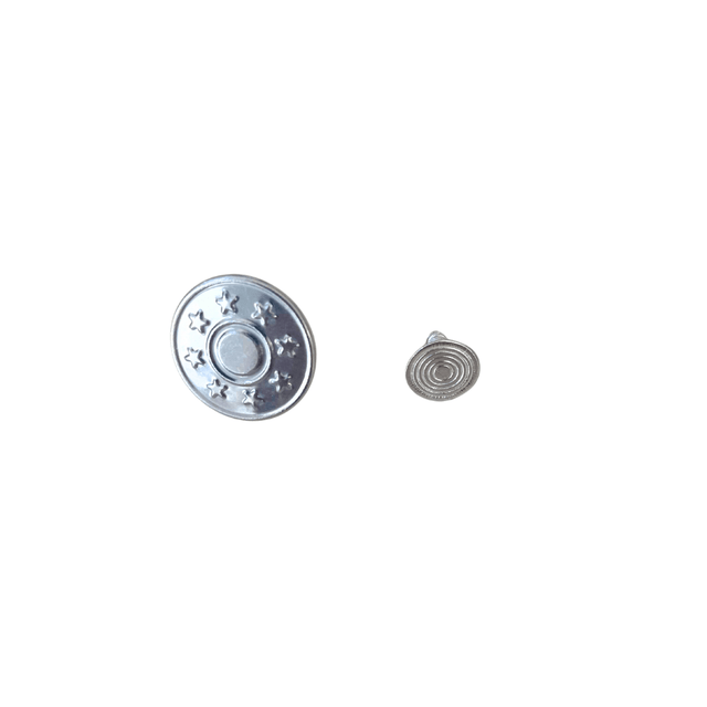 Jean Buttons (no sew) SILVER (17mm) - Snaps Australia