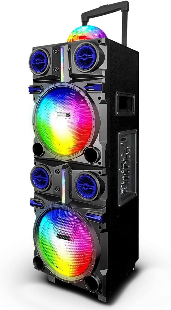 Top Tech Audio Spark-208 Bluetooth Speaker | Dual 8 Inch LED ...