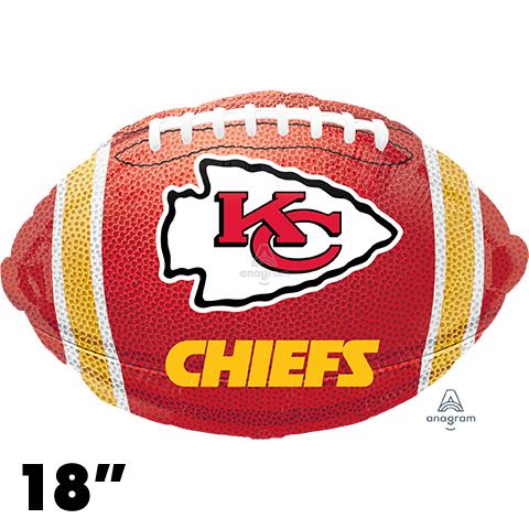 18 Inch Shape Kansas City Chiefs Team Colors Football Foil Balloon ...