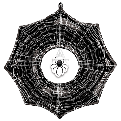 33 Inch Shape Creepy Spider Web Foil Balloon Anagram 1ct