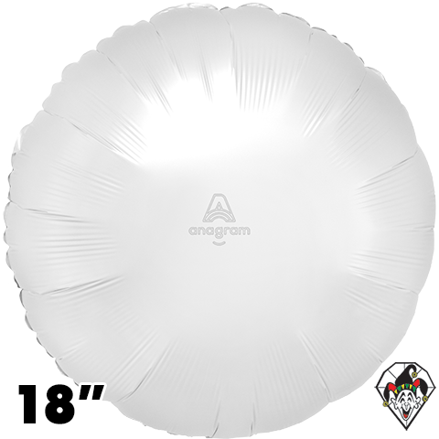 18 Inch Circle Satin White Satin Balloon Anagram 1ct